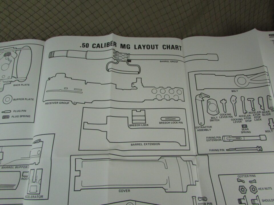 US Army 50 Caliber M2 Browning MG Layout Chart 1982 Folded NOS | St ...